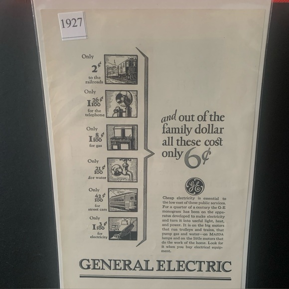 Accents | Vintage 1927 General Electric All These Cost Only Ad ...